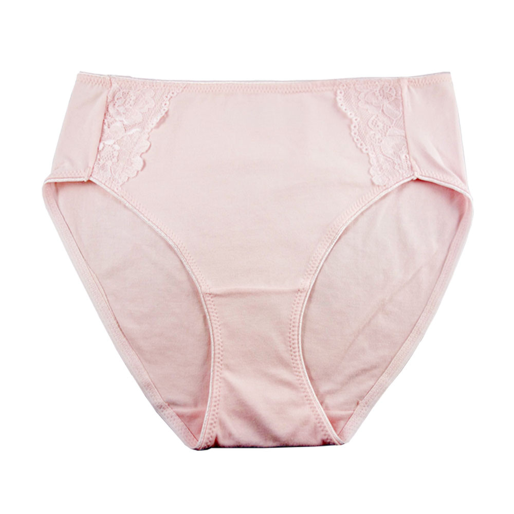 Cotton High Cut Panties With Lace Fem Intimates